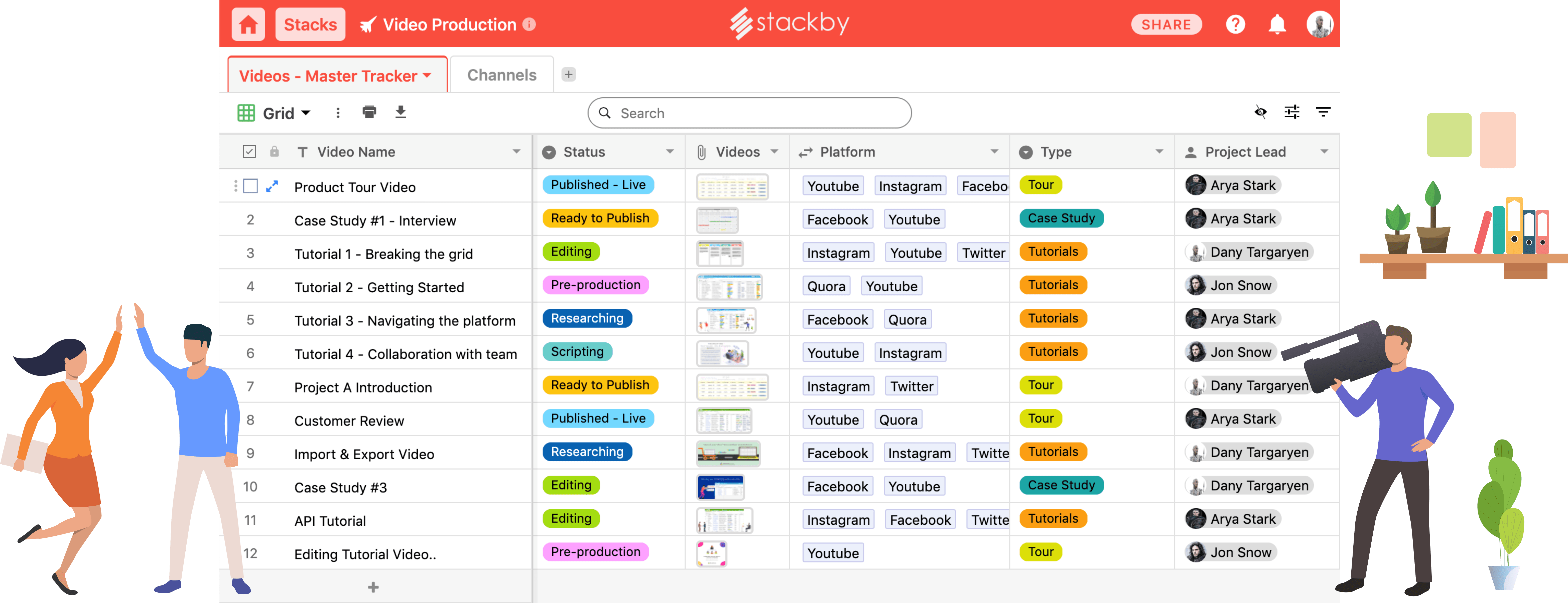 Stackby for Marketing, Creatives and Communications